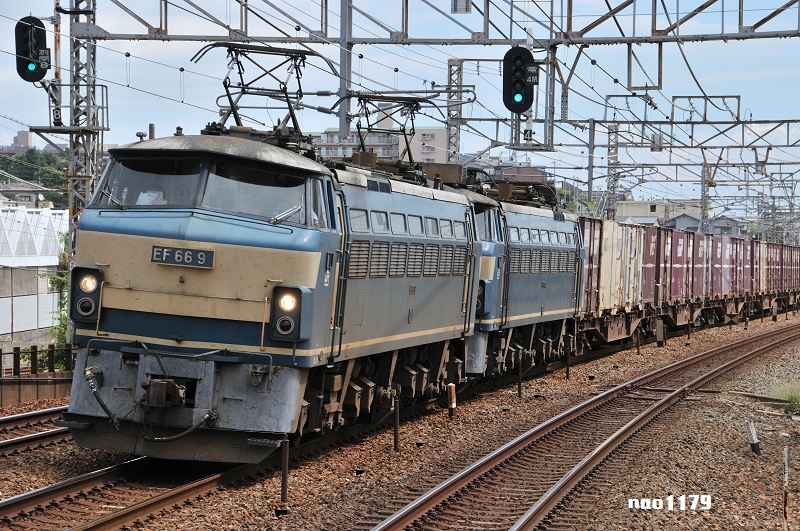 6年前の 2077ﾚ EF66-9+EF66-33（無動）+コキ | naoのぷかぷか漂流記 - 楽天ブログ