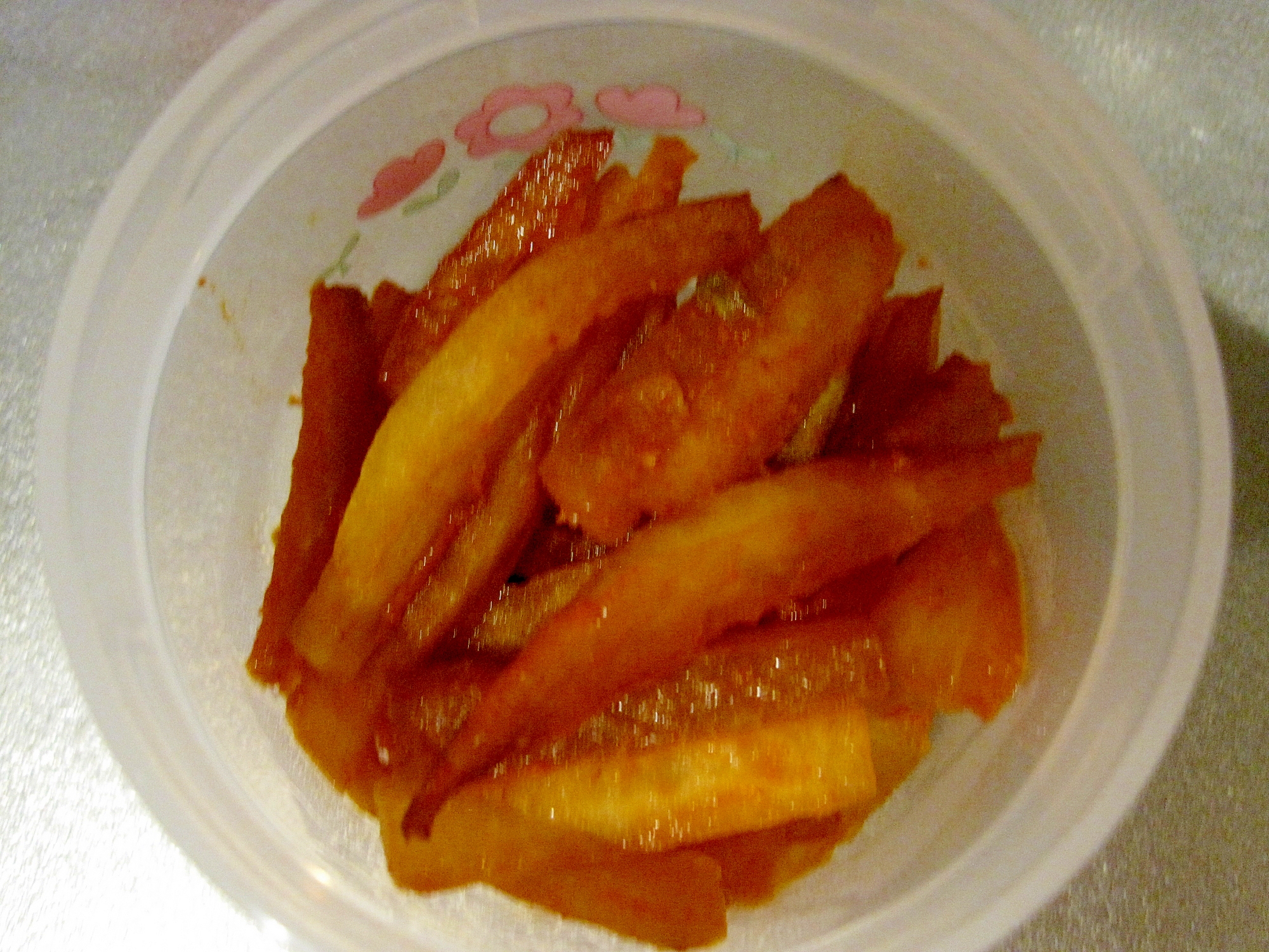 スイカの皮のピリ辛金平