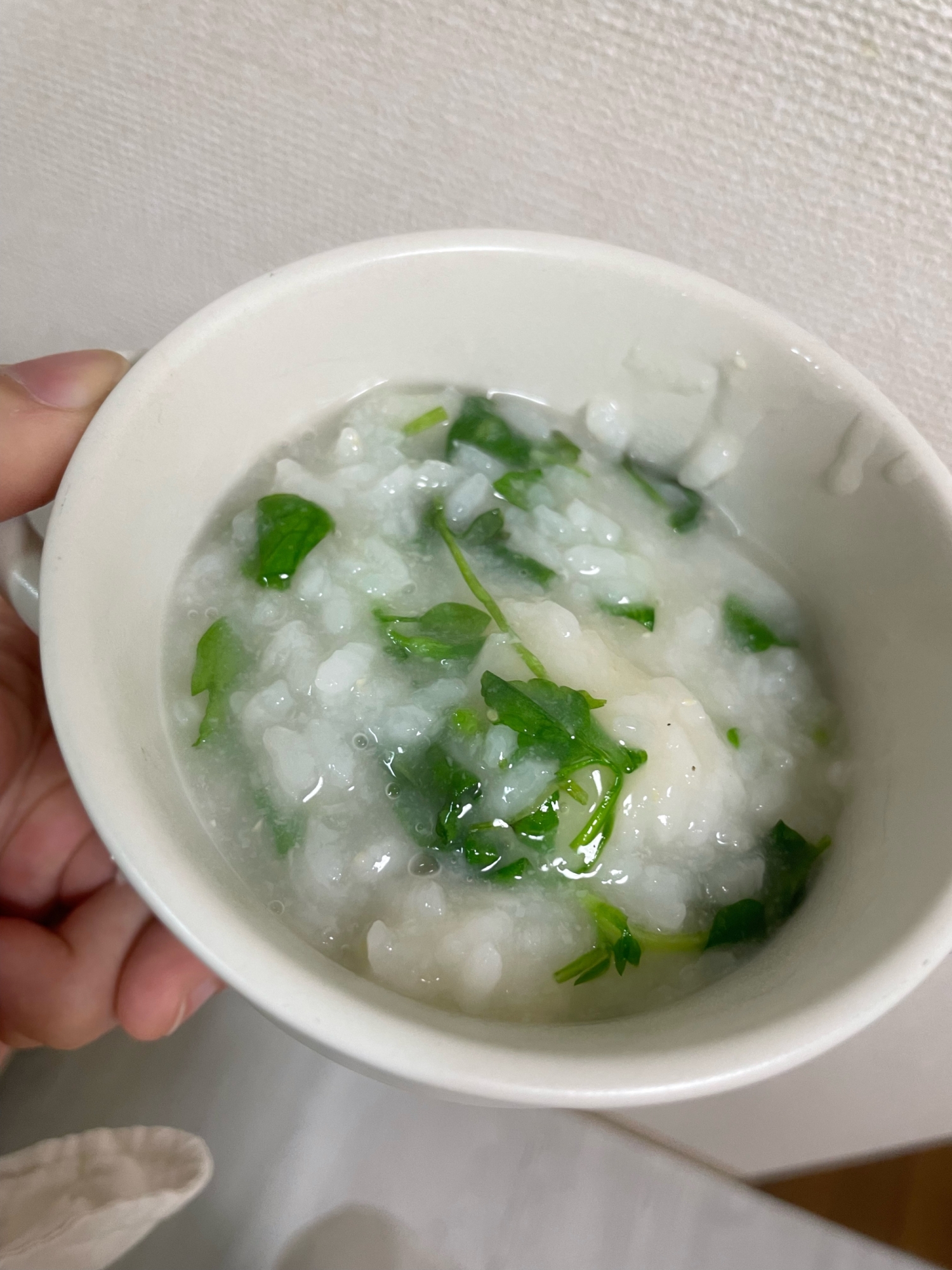 白だしで作る！餅入り七草粥