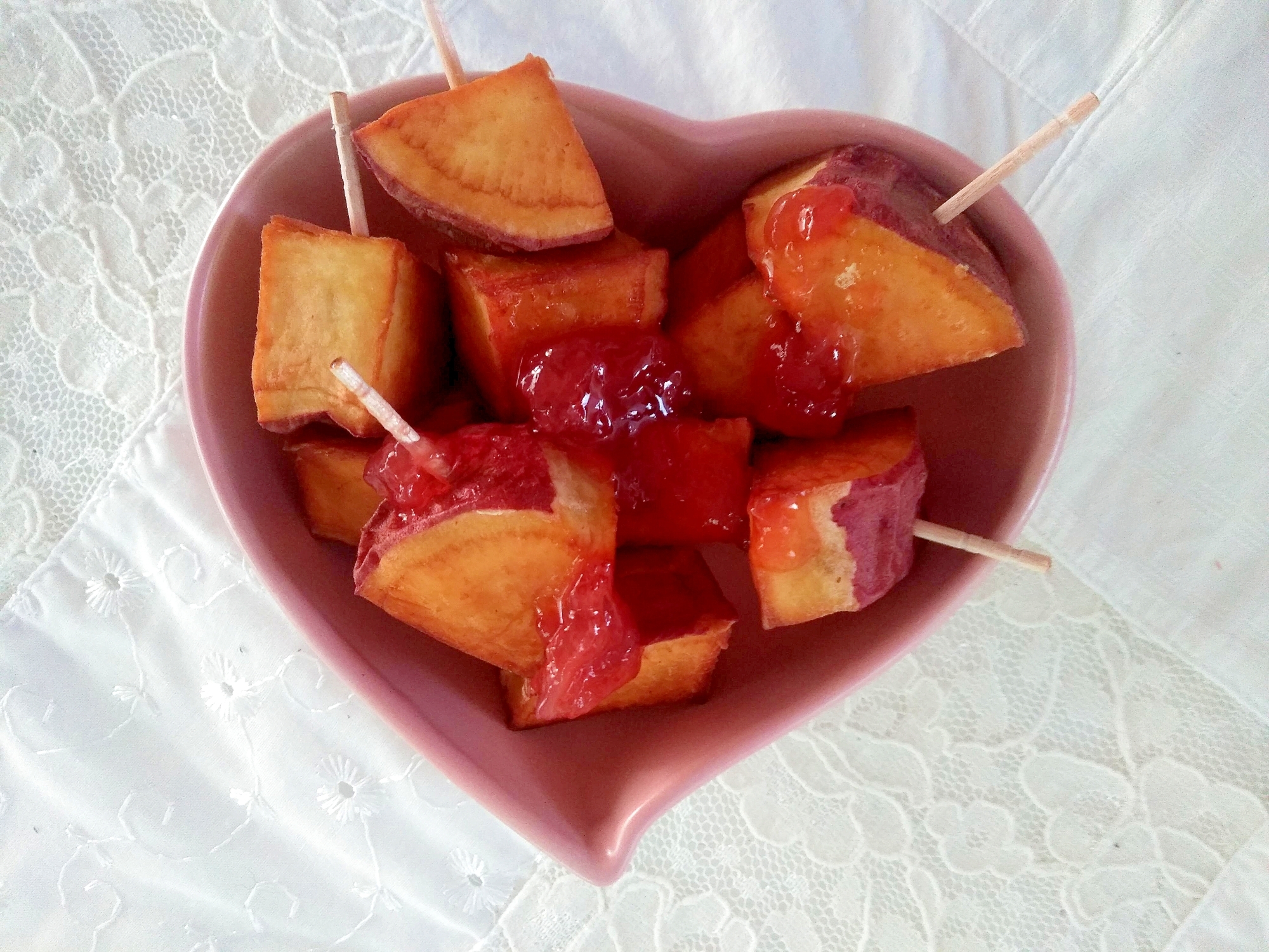 簡単！揚げ芋のジャム添え