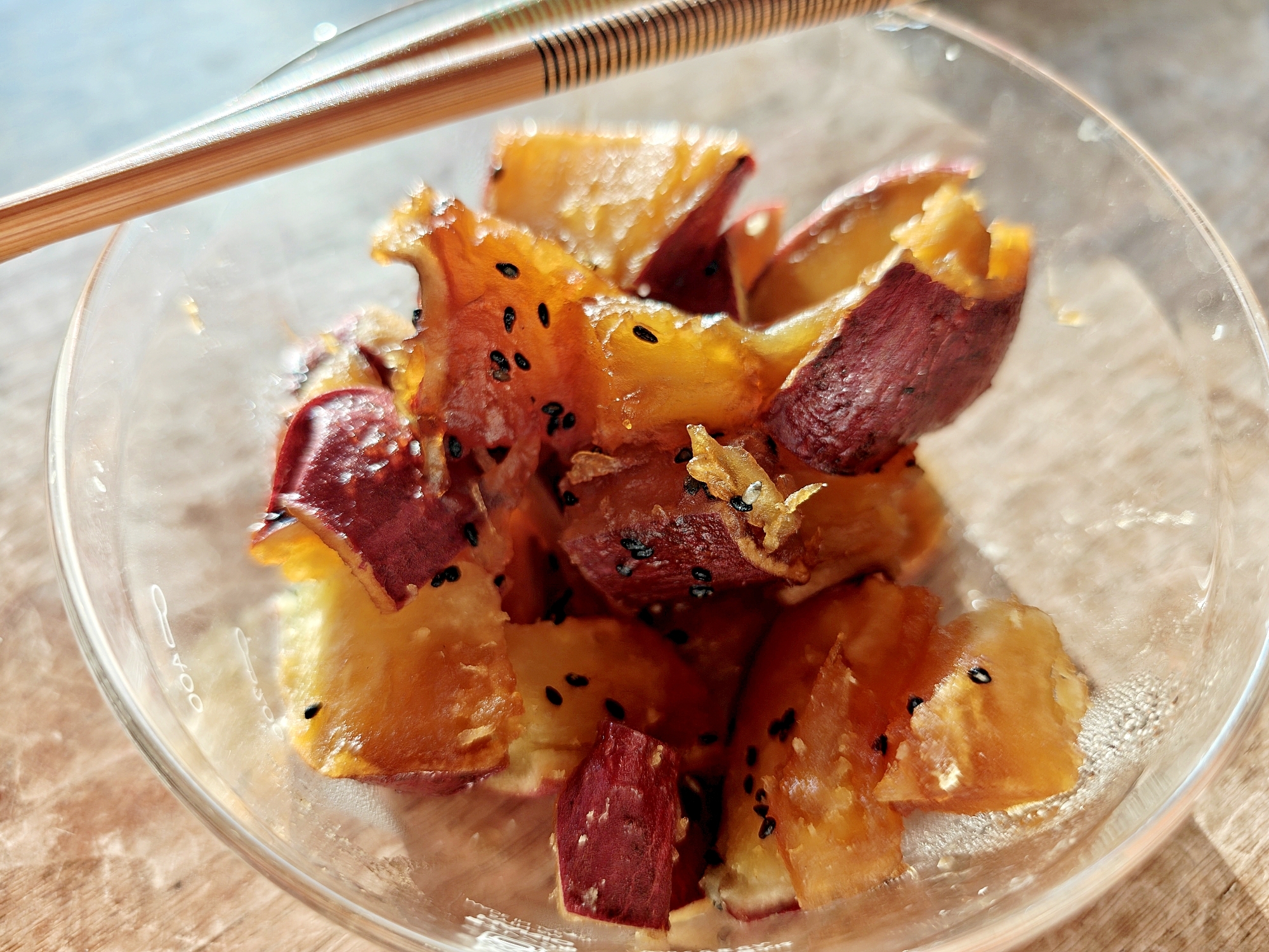 余った千歳飴を使って炊飯器で大学芋風