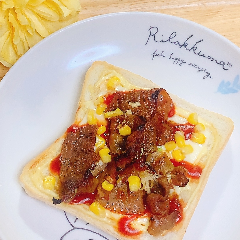 生姜焼きコーン♪ピザトースト