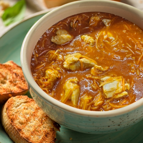 燻り雅香トマトチキンスープ（ホットトマトジュース）