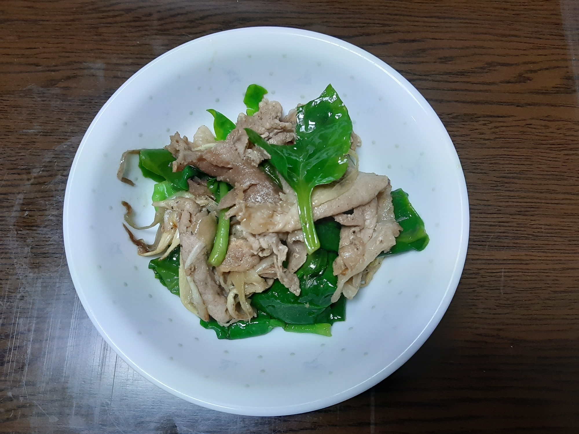 お弁当に 豚こまつるむらさき茗荷のゴマ油炒め