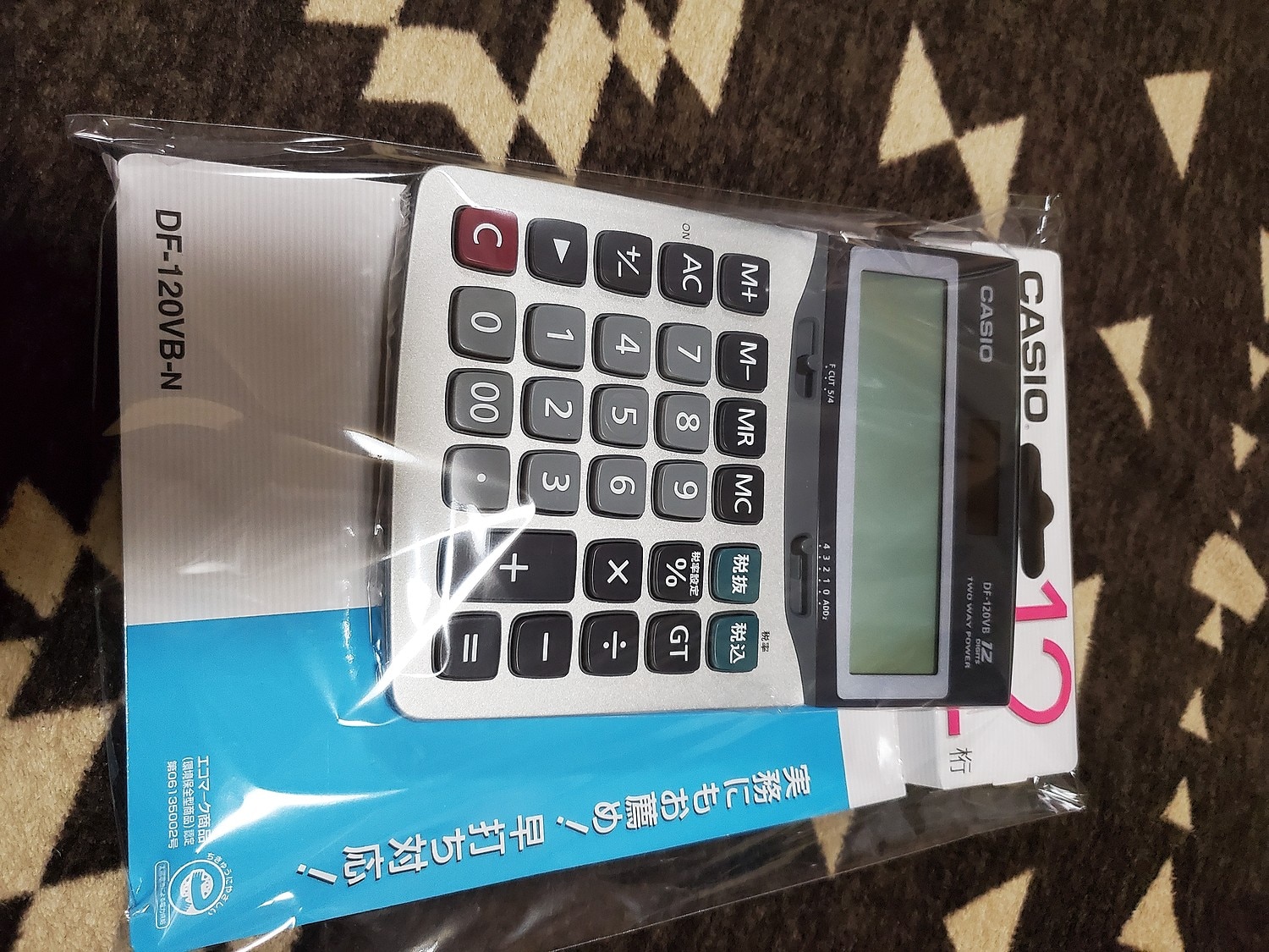 【楽天市場】CASIO カシオ 12桁デスクサイズ電卓 DF-120VB-N 税率設定 消費税率変更 10％対応 特大表示 数字が大きい大型液晶 送料無料 ビジネスに最適 業務実務 早打ち ...