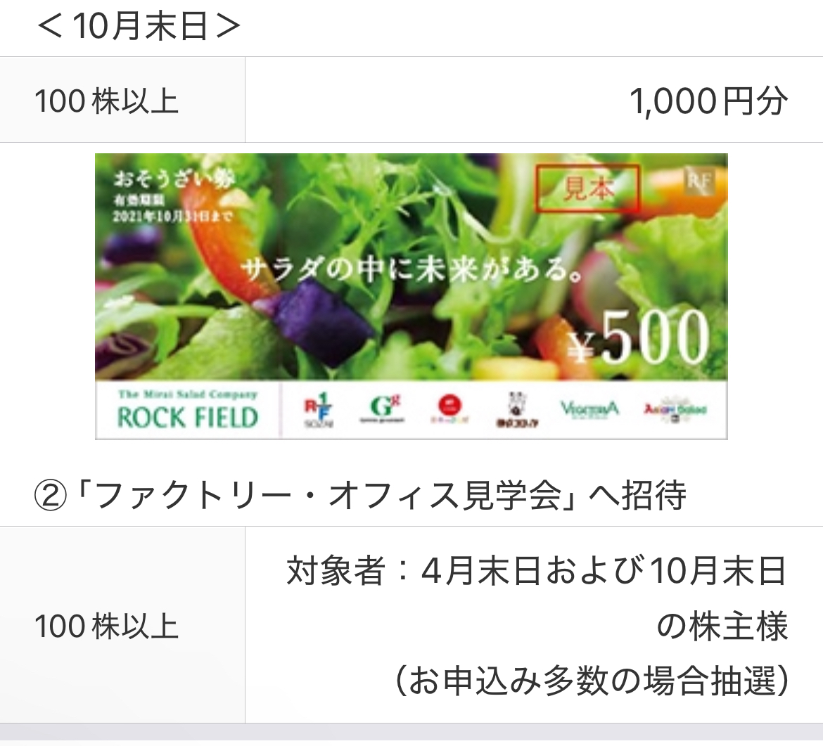 【株主優待】ロック・フィールド(2910) | 優待くん@株主優待・高配当投資・ミニ株 - 楽天ブログ