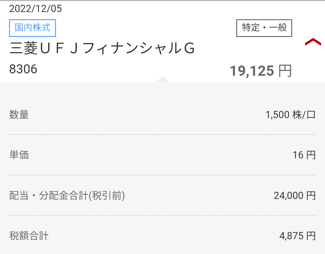 日本株に期待！三菱UFJFG（8306）から配当金をもらいました。('ω') | 米国超高配当カバードコールETF「QYLD」でまったり配当金生活 - 楽天ブログ