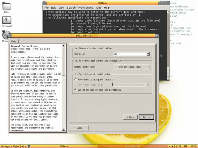 antiX M12 pre-finalをThinkPad i1620にインストールした | Bubble， bubble， toil and ...