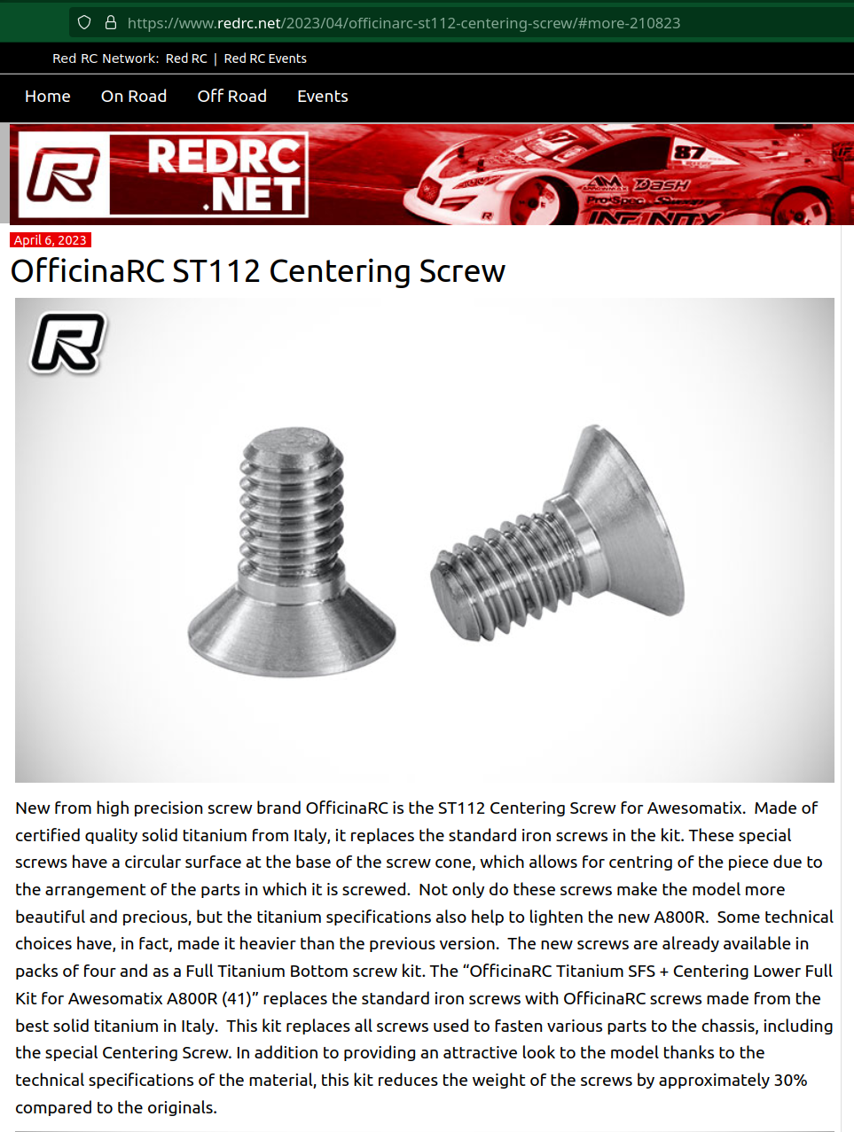 アイデアは認めるが（OfficinaRC ST112 Centering Screw） | 世を忍ぶ仮の日記 - 楽天ブログ