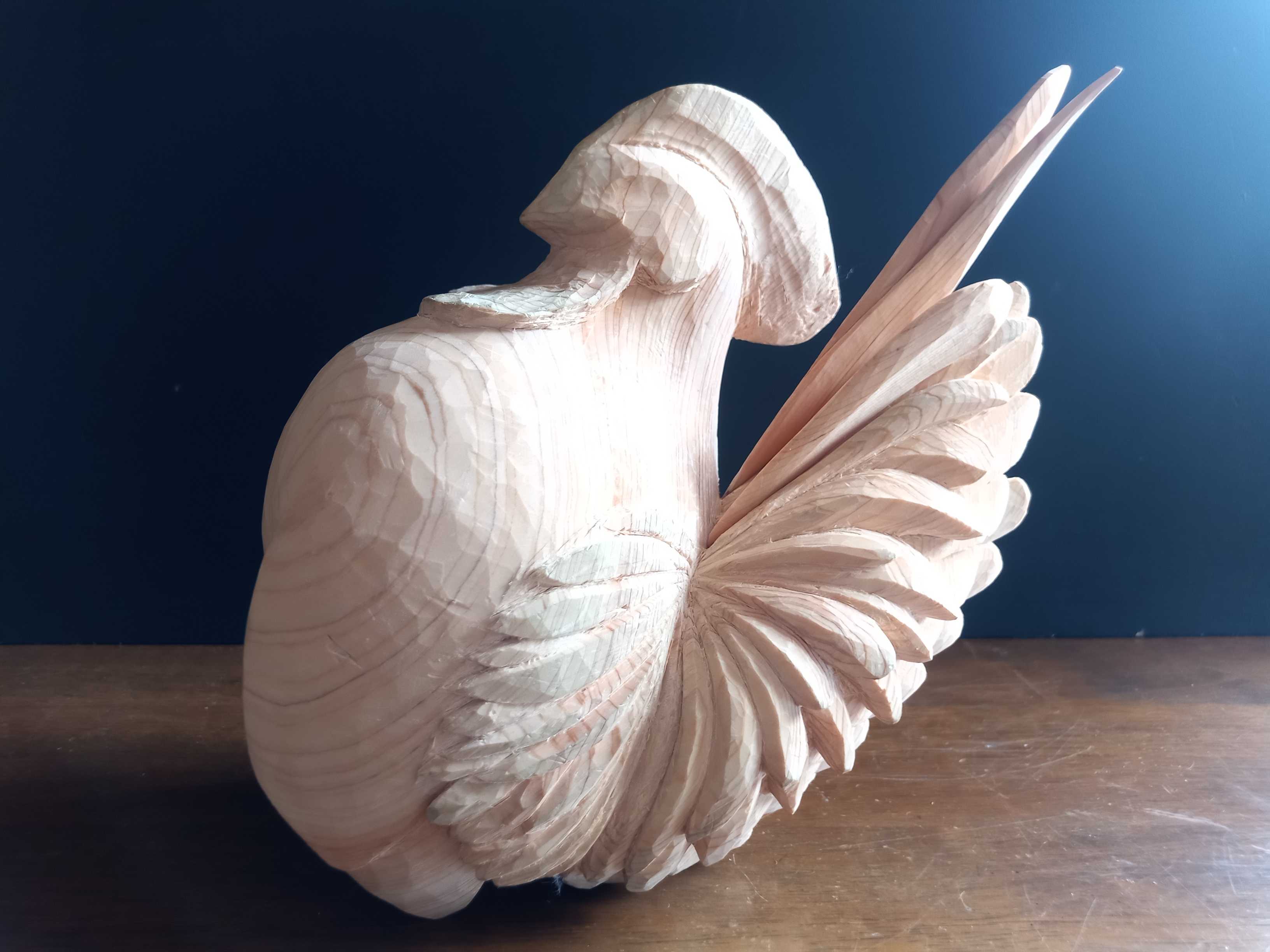 「矮鶏」尾羽と足を彫りました。 R05.05.02（火） | 仏像彫刻アート倶楽部 - 楽天ブログ